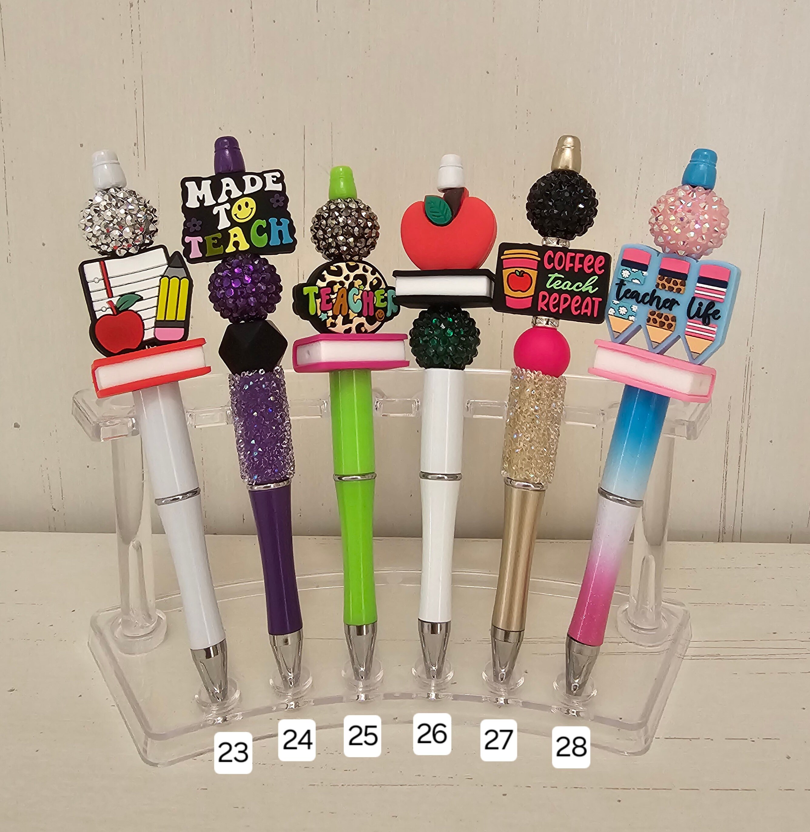 Beaded Pens Custom Pens Teacher Pens Teacher Appreciation Pens - Etsy