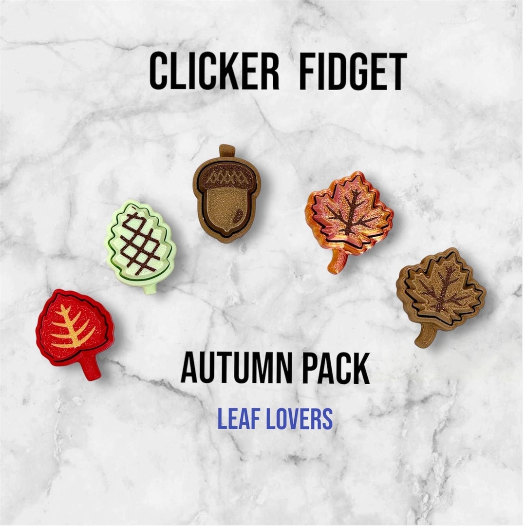 Click Fidget Autumn Leaves Pack Keychain ASMR Clicker Stress Reliever ...