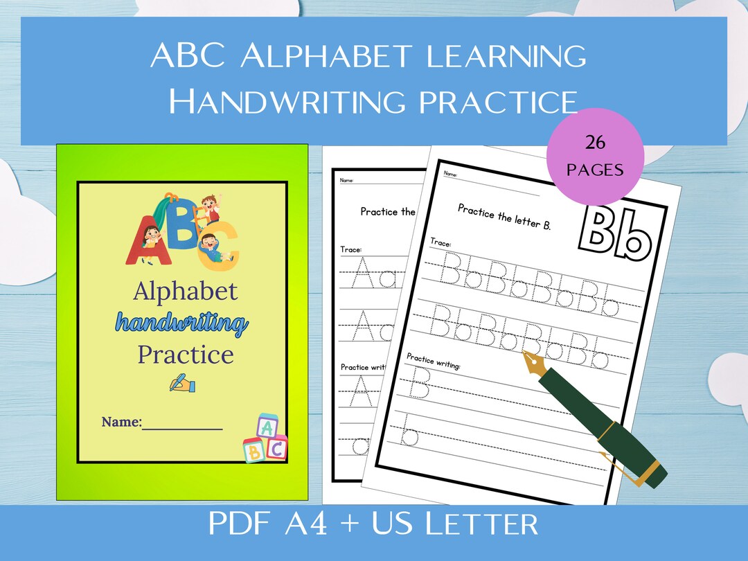 Ultimate Printable Alphabet ABC Learning Book Handwriting Practice ...