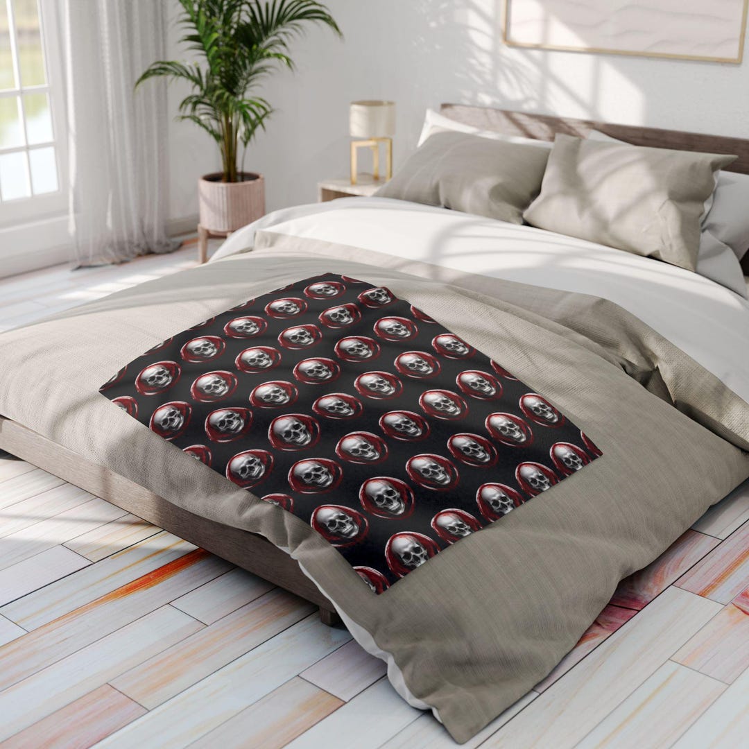 Horror Bloody Skull Blanket - Gothic Throw for Halloween Home Decor ...
