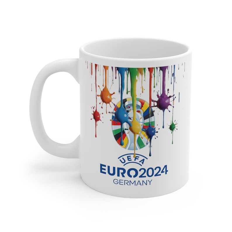 Euro 24 Paint Dribble Art Mug: Unique DIY Ceramic Coffee, Tea Cup ...