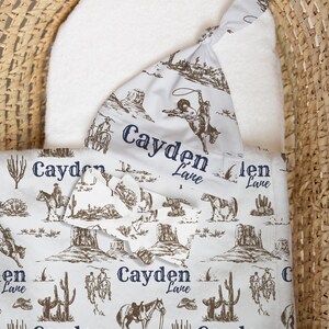 Personalized Western Cowboy Newborn Swaddle Blanket With Name, Newborn ...