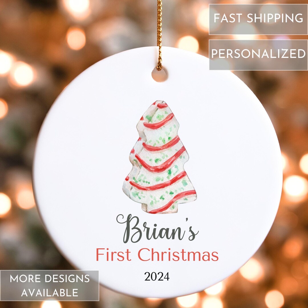 Babys First Christmas Ornament, Personalized Baby First Christmas Gift ...