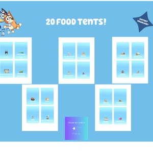 Blue Dog Themed Party Food Tents | Set of 20 | Digital Download - Etsy