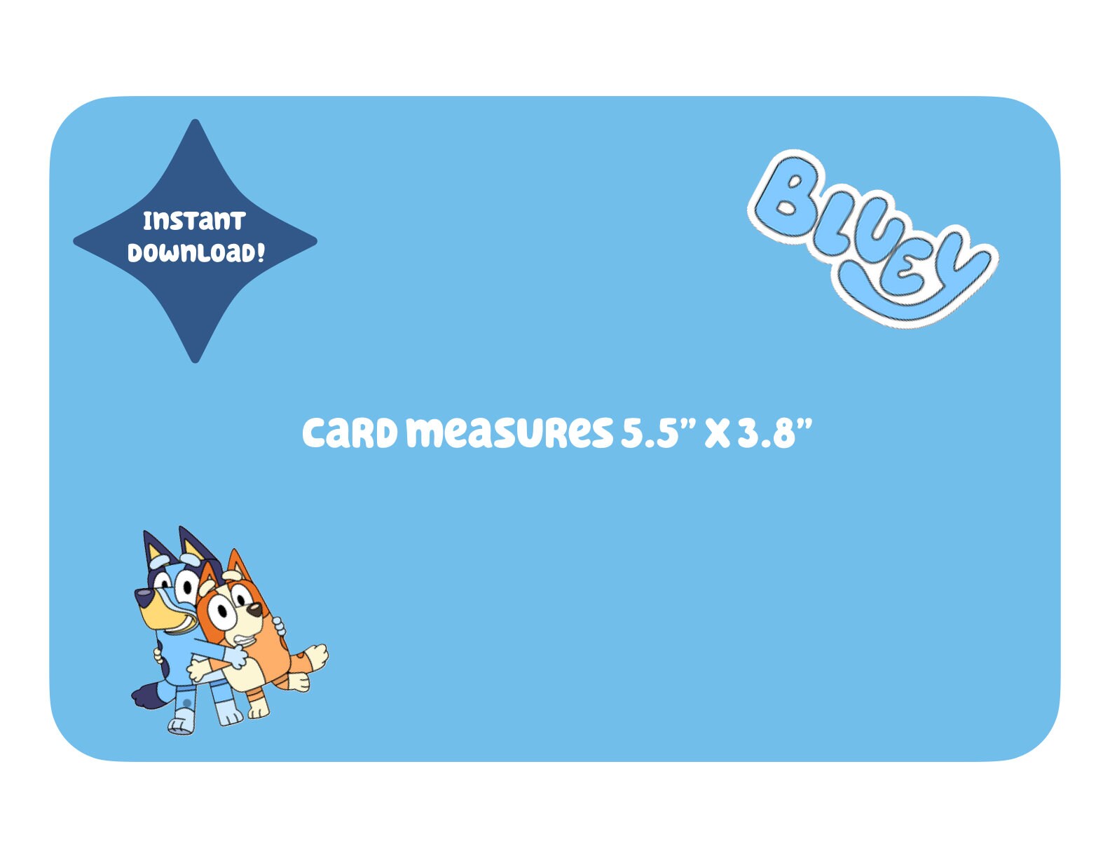 Blue Dog Themed Party Favor Cards Stumpfest Single Card Digital ...