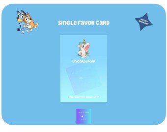 Blue Dog Themed Party Favor Cards | Stumpfest | Single Card | Digital ...