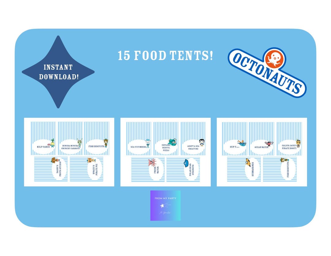 Octonauts Themed Party Food Tents | Set of 15 | Digital Download - Etsy