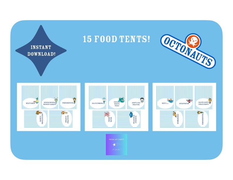 Octonauts Themed Party Food Tents | Set of 15 | Digital Download - Etsy