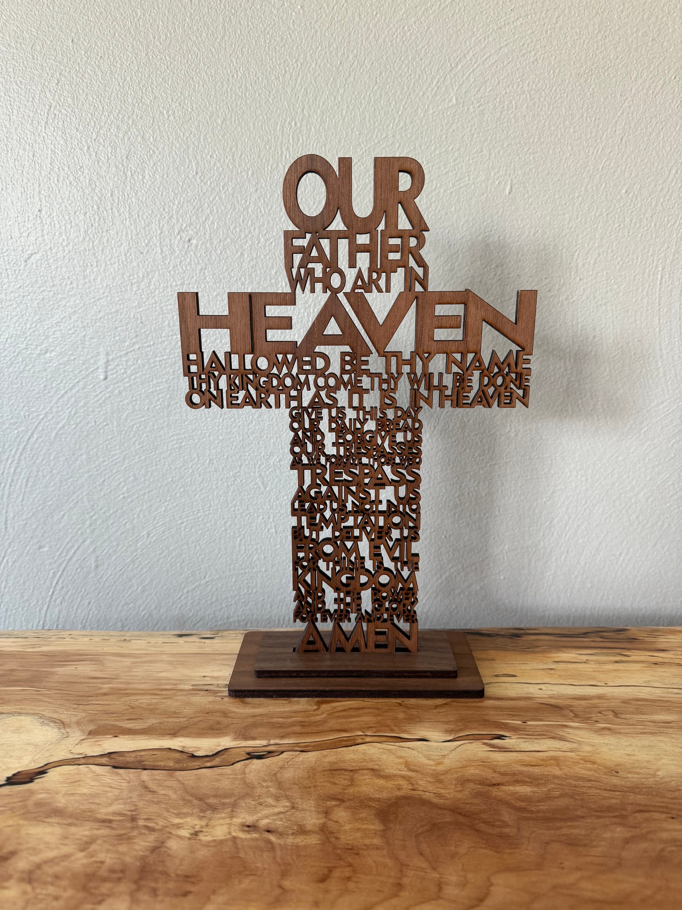 Lord's Prayer Cross Table Decor - Etsy