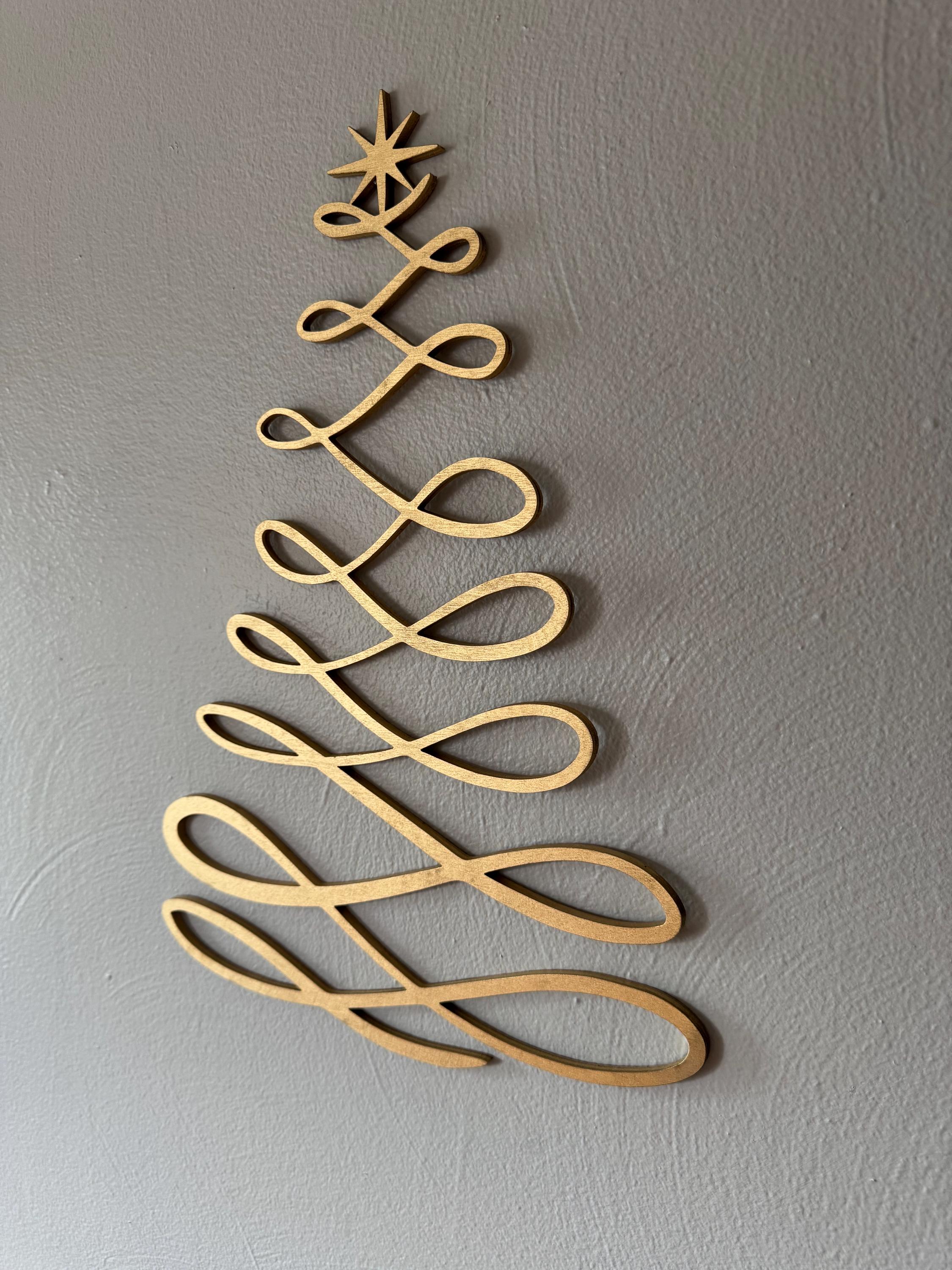 Cursive Tree Wall Decor - Etsy