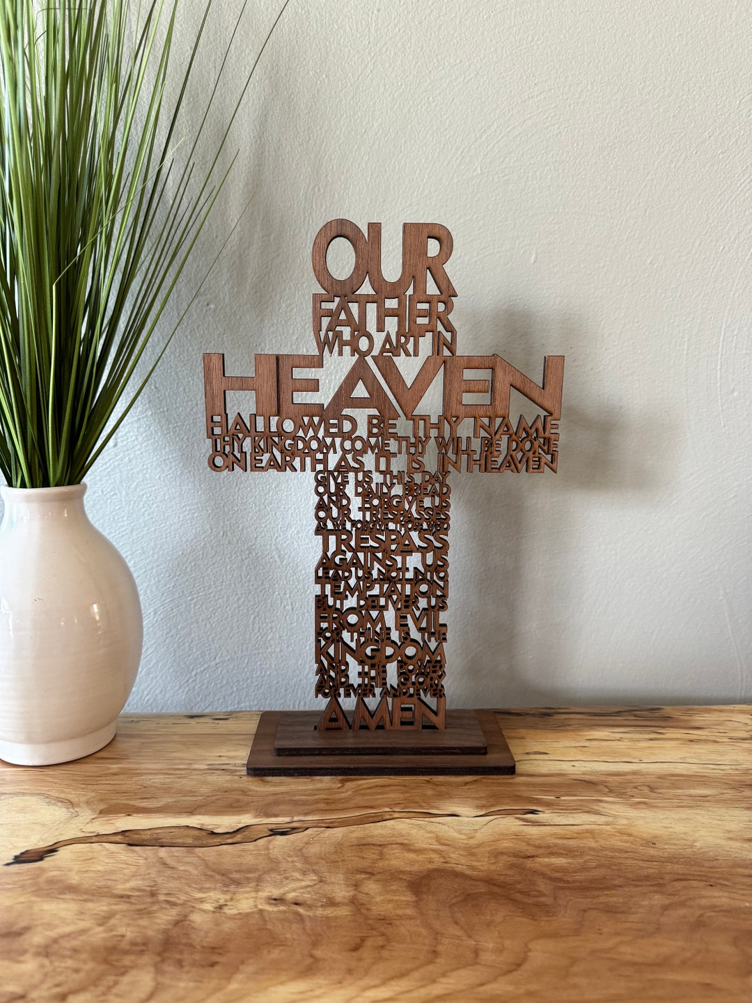 Lord's Prayer Cross Table Decor - Etsy