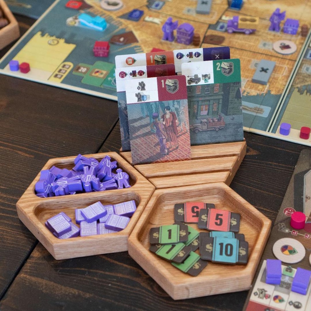 Handcrafted Wood Game Tray: Board Game Organizer, Card Holder - Etsy