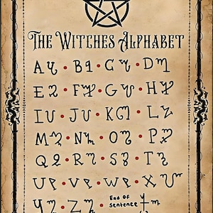 Witches Alphabet Enchanting Wall Art Book of Shadows Pages for Pagan ...