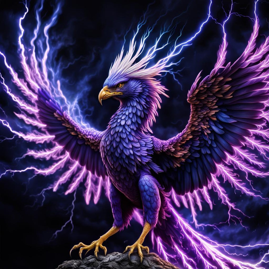 Lightning Bird of Prey Print – Dark Fantasy Wall Art (digital Download ...