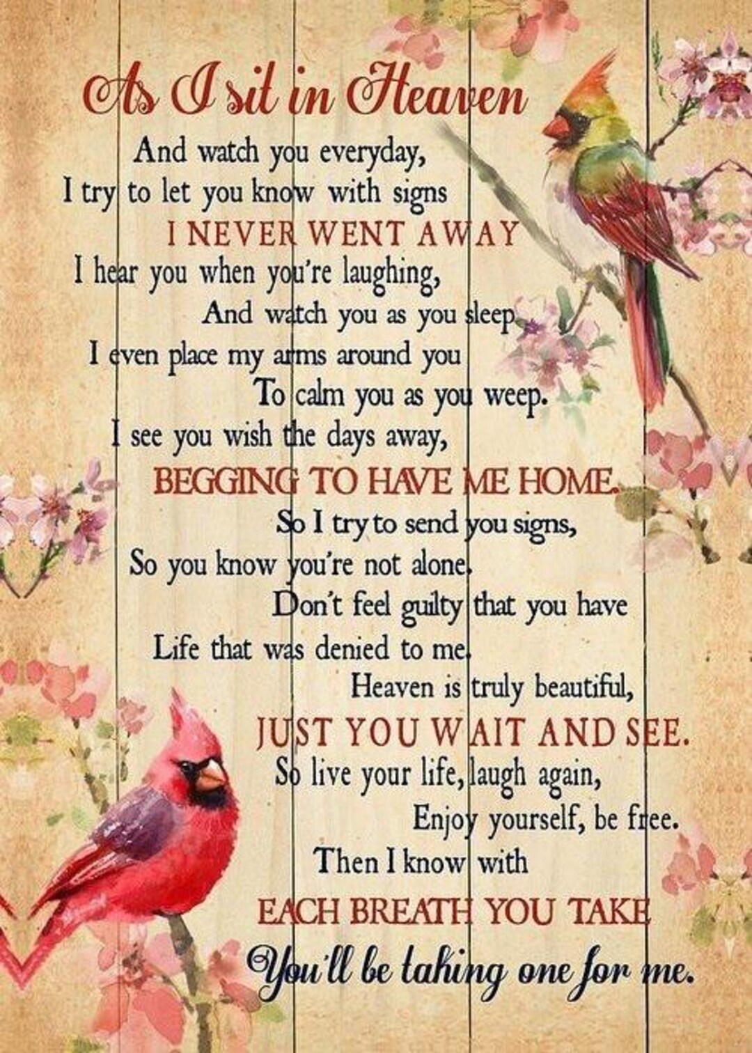 As I Sit in Heaven Soothing Poem for Grieving Loved One - AI Created ...