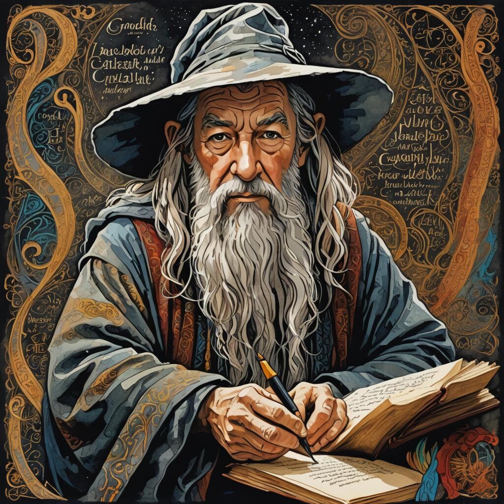 LOR Old Wizard With Books in Library Digital Download Art Print PLUS ...