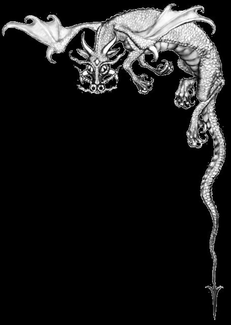 Dragon Top Page Border - AI Created Custom Artwork Gift - Digital ...