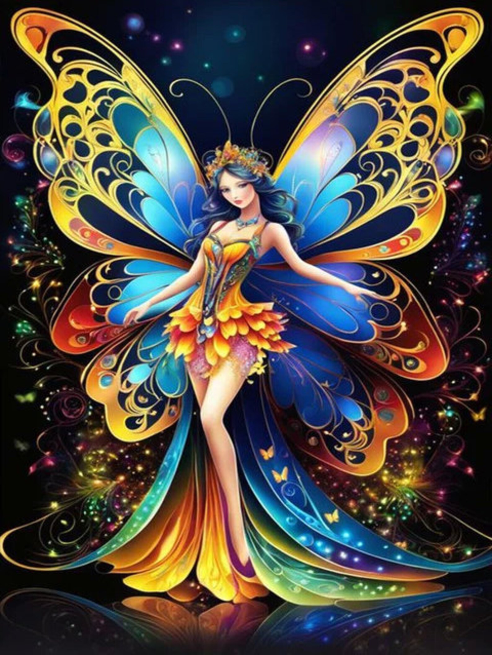 Full Image Fairy Extended Wings - AI Enhanced Hand Crafted Original ...
