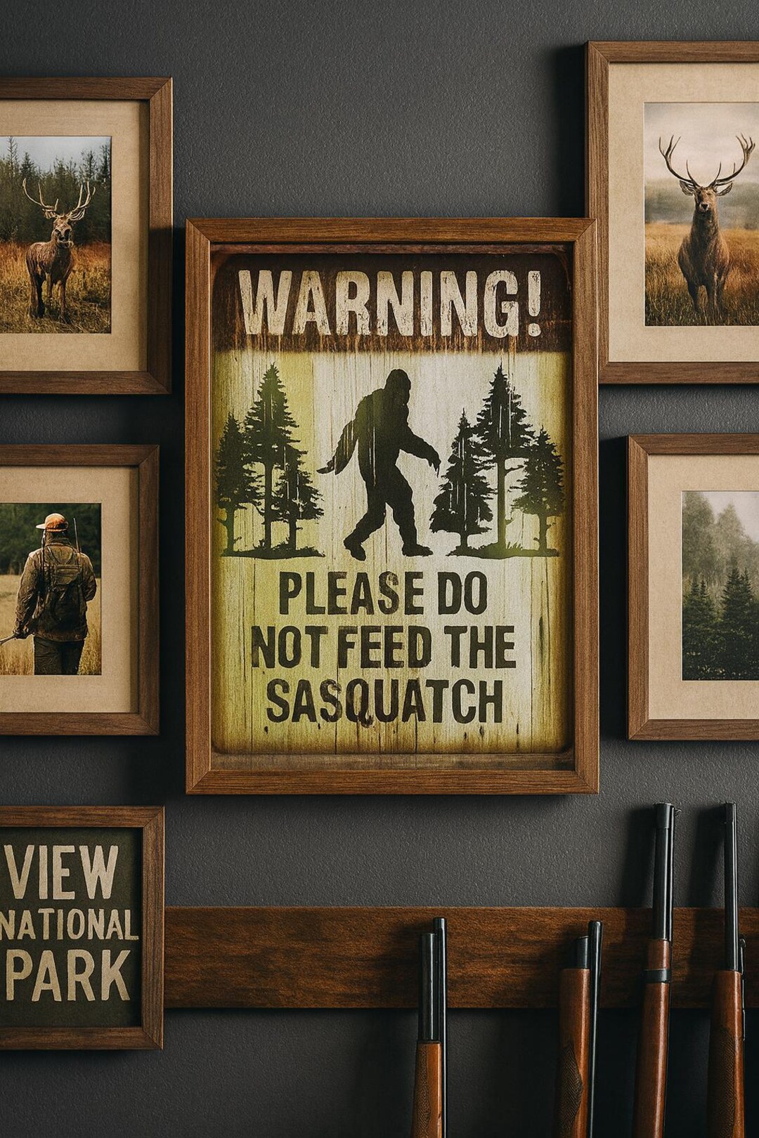 Funny Sasquatch Warning Sign – Rustic Cabin Decor (digital Download) - Etsy