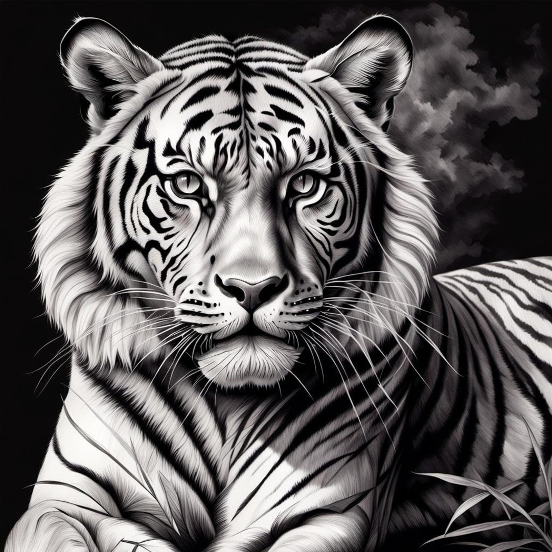 Tiger Eye Tattoo or Coloring Page - Digital Download Art Poster, Canvas ...