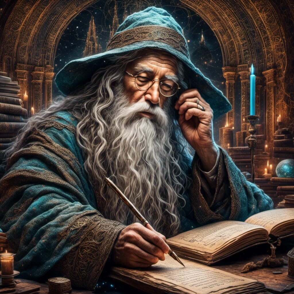 LOR Old Wizard With Books in Library Digital Download Art Print PLUS ...