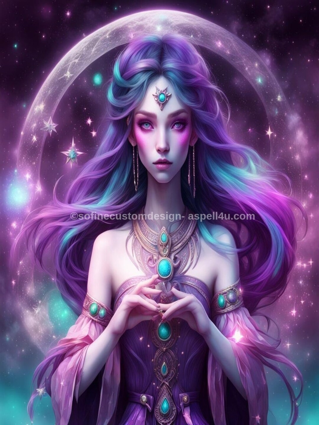 Purple Goddess - Wicca Coven Art Display - Digital Download Poster ...