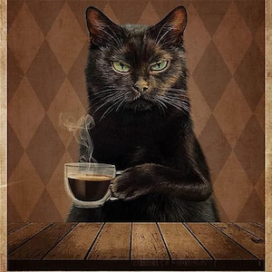 Black Cat Before Coffee After Coffee Hate Everyone AI Enhanced ...