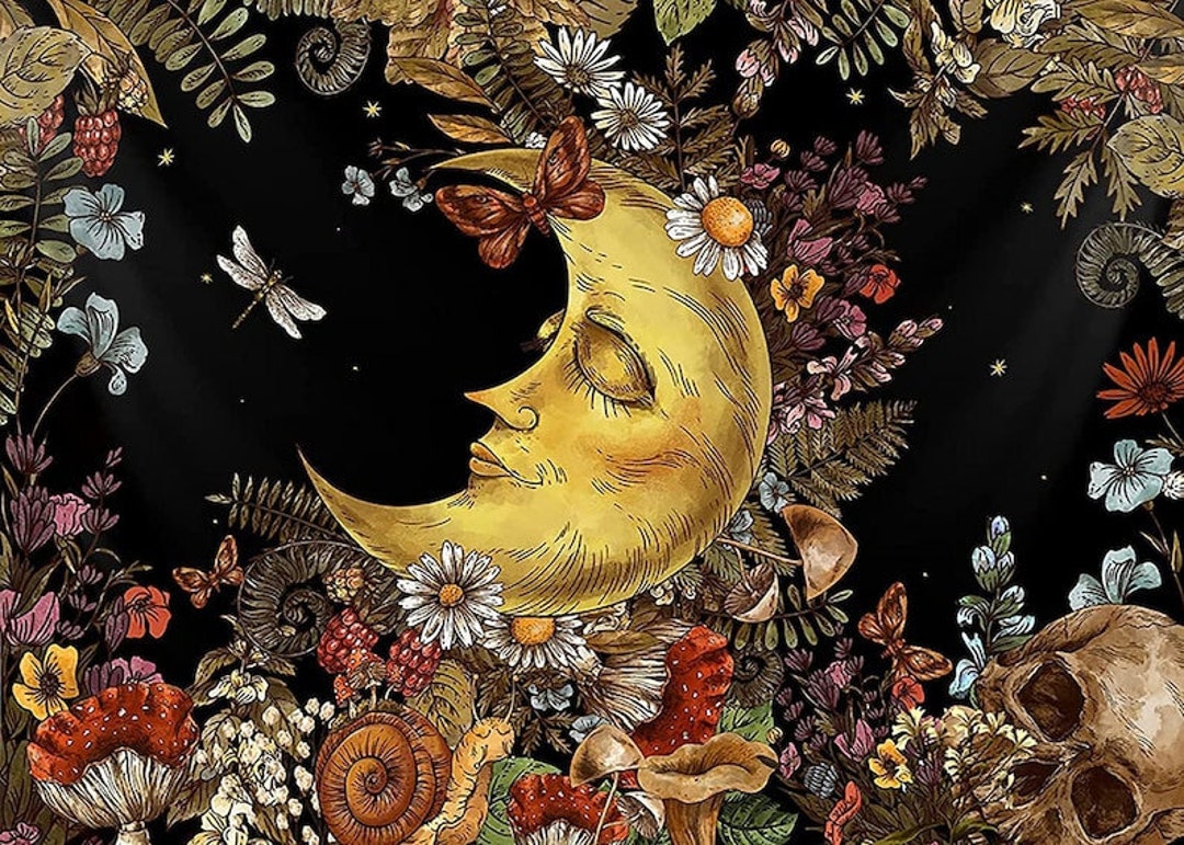 Celestial Moon Night Sky - Digital Download Print on Demand - Canvas ...