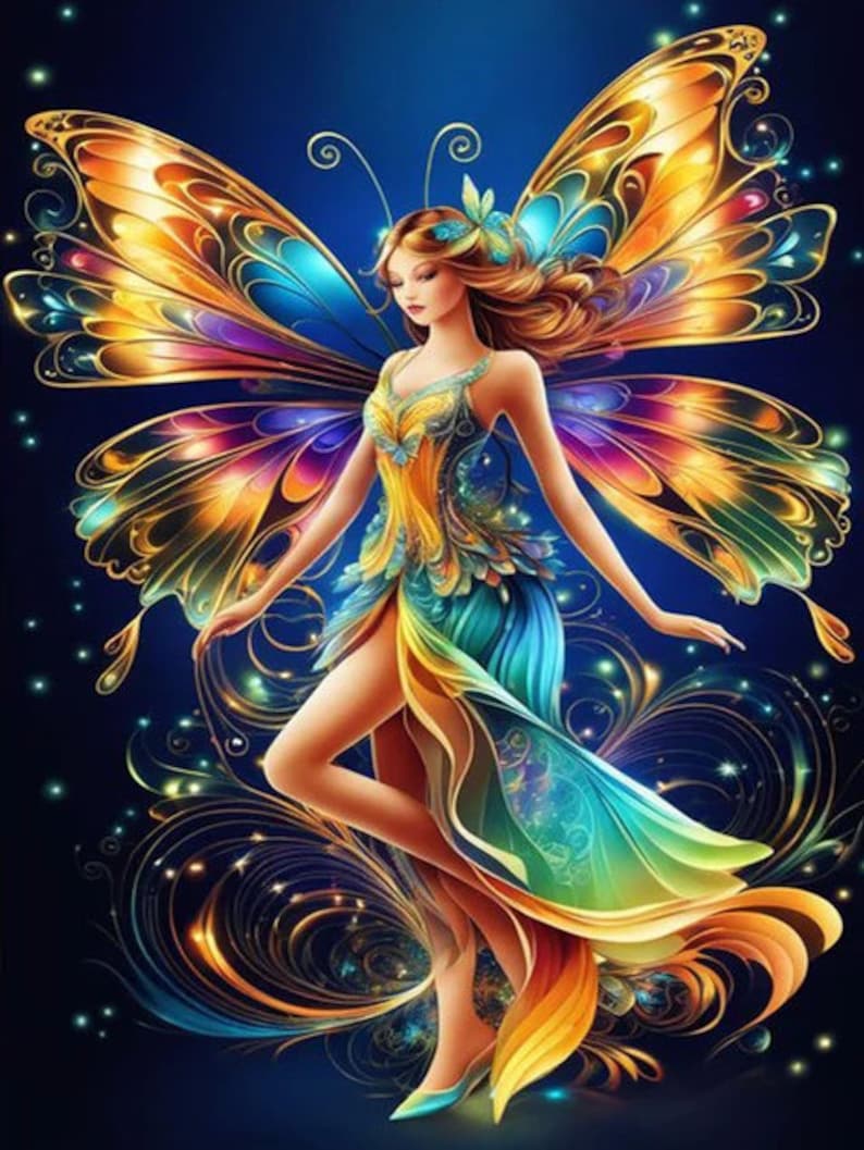 Fairy Art Print – Cottagecore Fairy on Swing, Whimsigoth Decor (digital ...