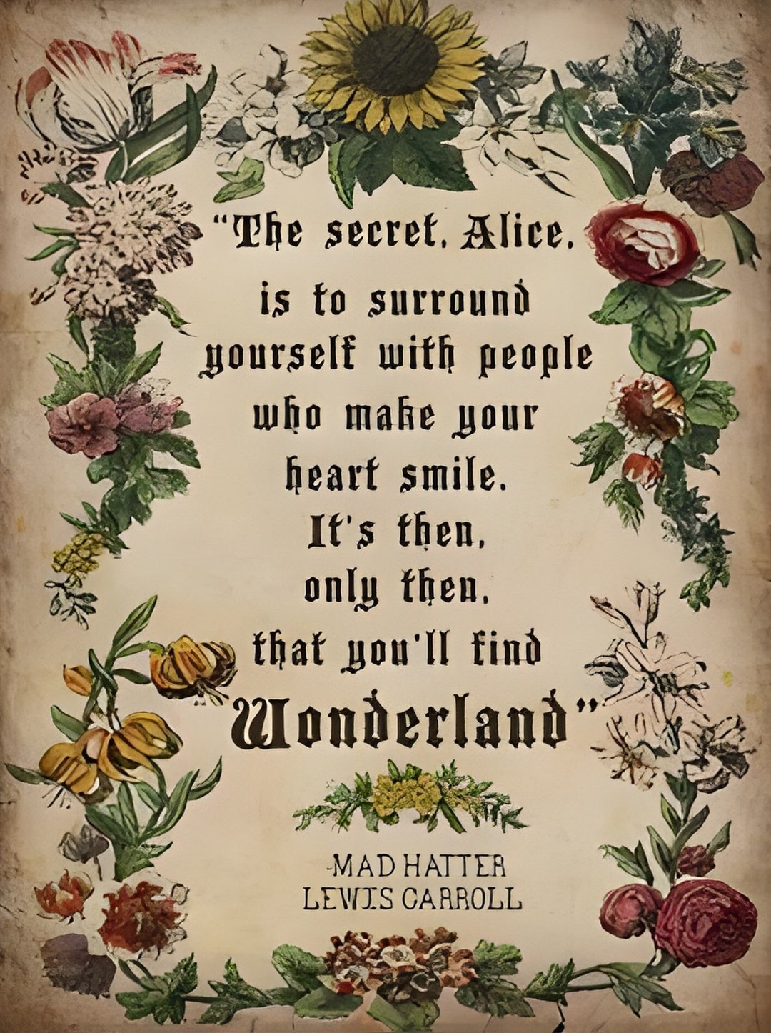 Alice in Wonderland Quote Art Print – Cottagecore Decor (digital ...