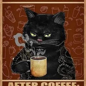 Black Cat Before Coffee After Coffee Hate Everyone AI Enhanced ...