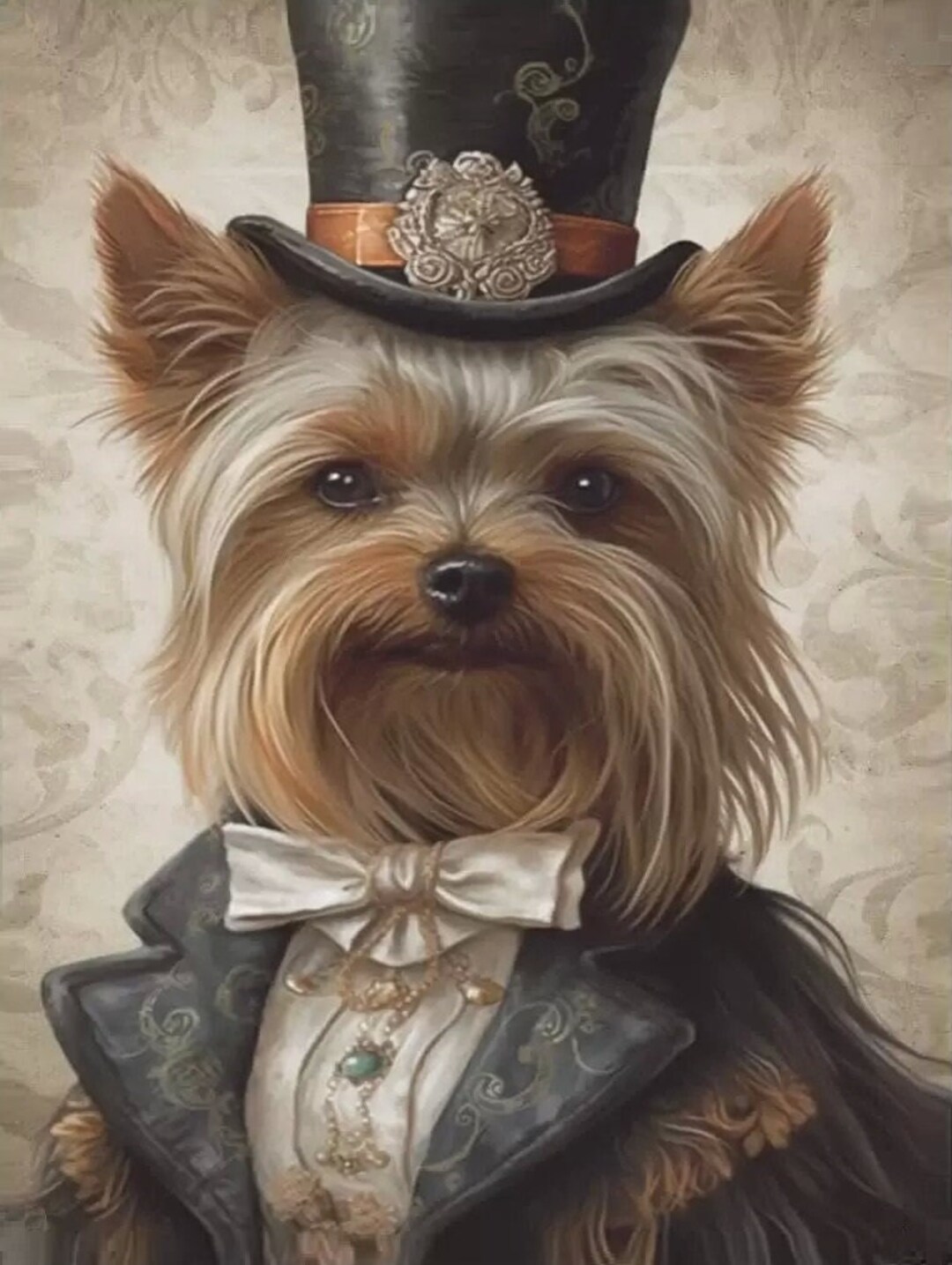Benji Dog in A Top Hat - AI Created Gift for Dog Lover - Digital ...