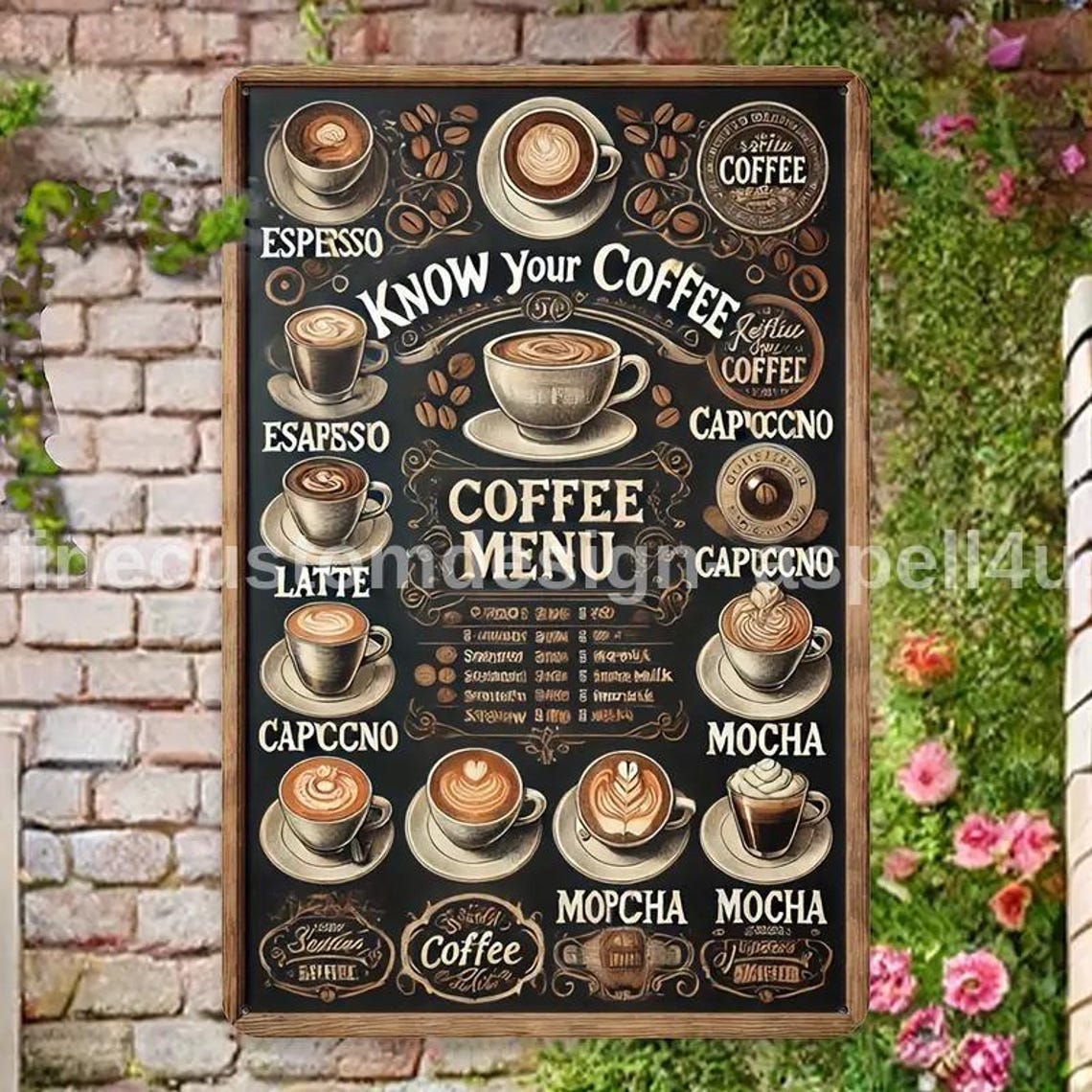 Coffee Menu Kitchen Display AI Created One of a Kind Digital Download ...