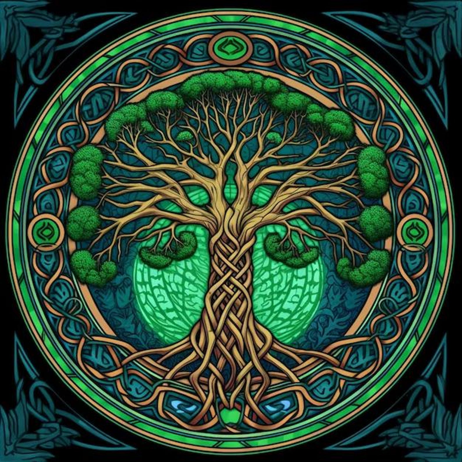 Celtic Tree of Life Nordic Symbol - Printable AI Created Hand Crafted ...