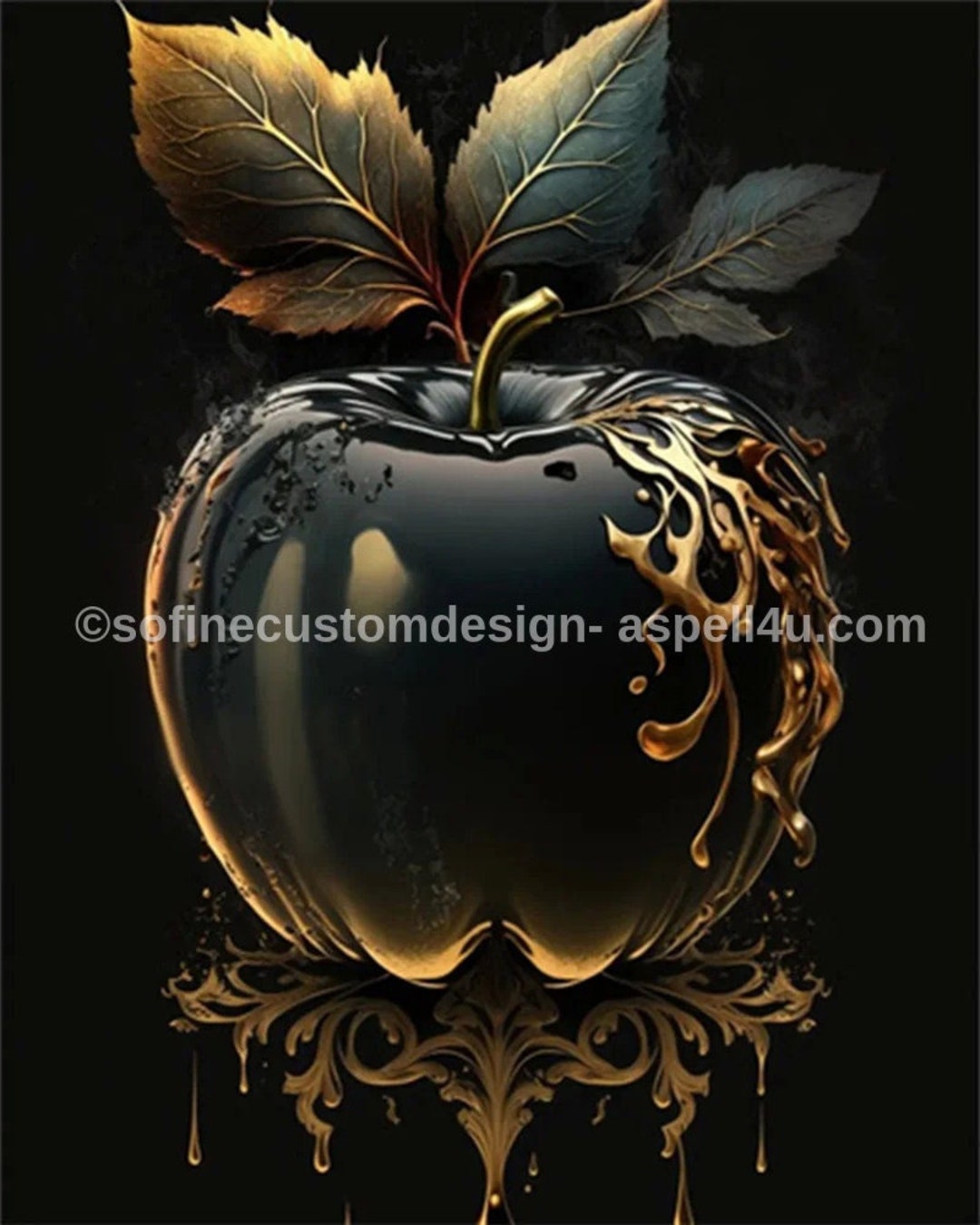 Steampunk Gothic One Bad Apple - Digital Download, AI Assisted Art, DIY ...