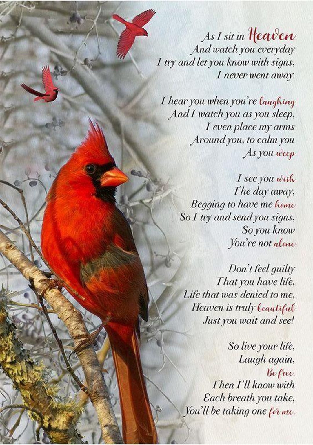 As I Sit in Heaven Soothing Poem for Grieving Loved One - AI Created ...
