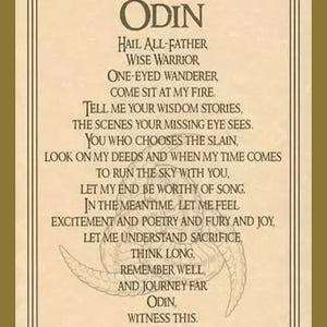 Odin Norse Pagan God Prayer - Wicca Witchcraft Art - Altar Display ...
