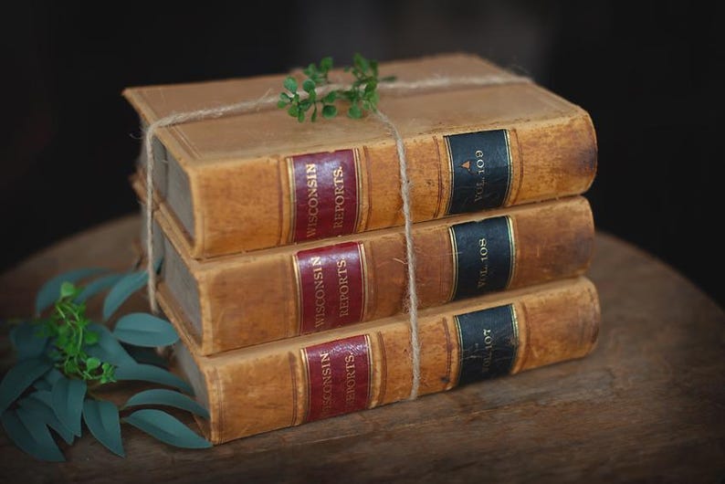 Grouping of Three Vintage Leather Books; Antique Books; Law Books - Etsy