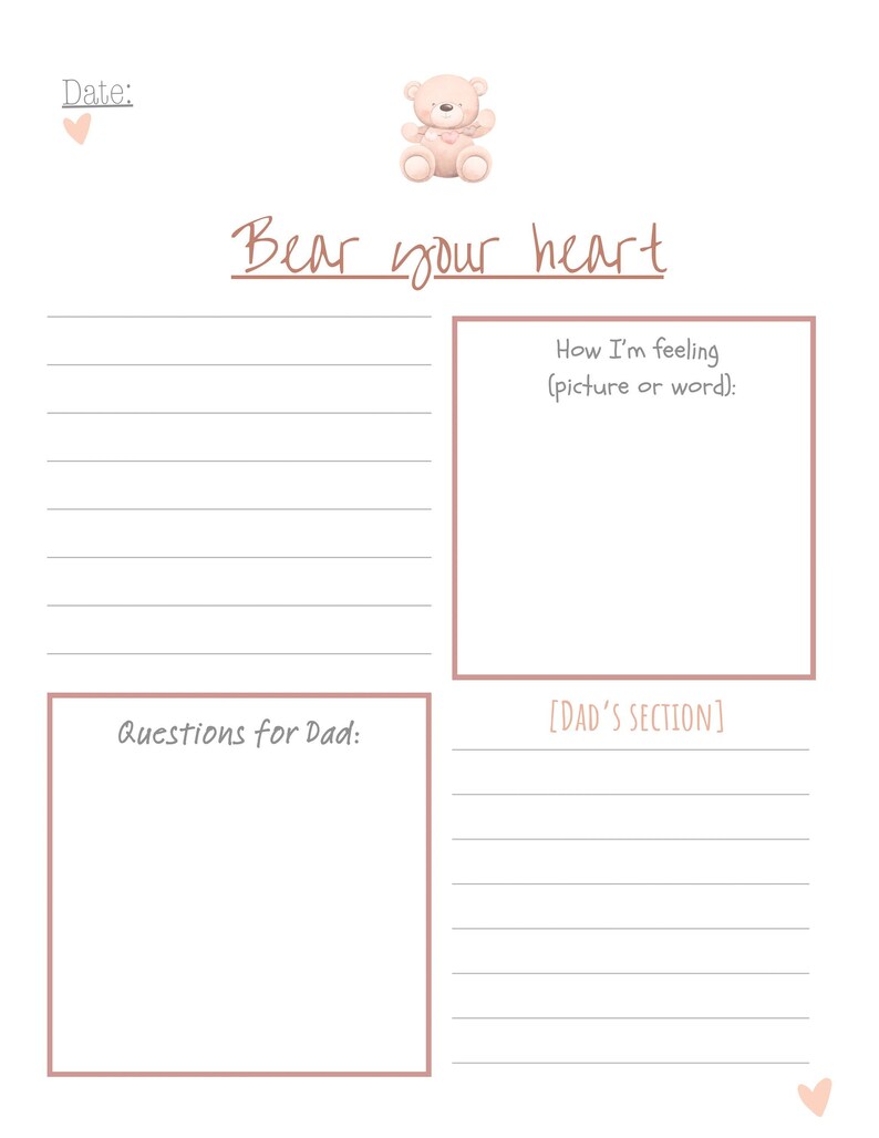 Dad Kids Shared Journal Bear Parent Daughter Teen Journal Notebook ...