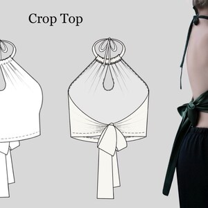 Open Back Halter Top Sewing Pattern | XS-XL (PDF Pattern) - Etsy