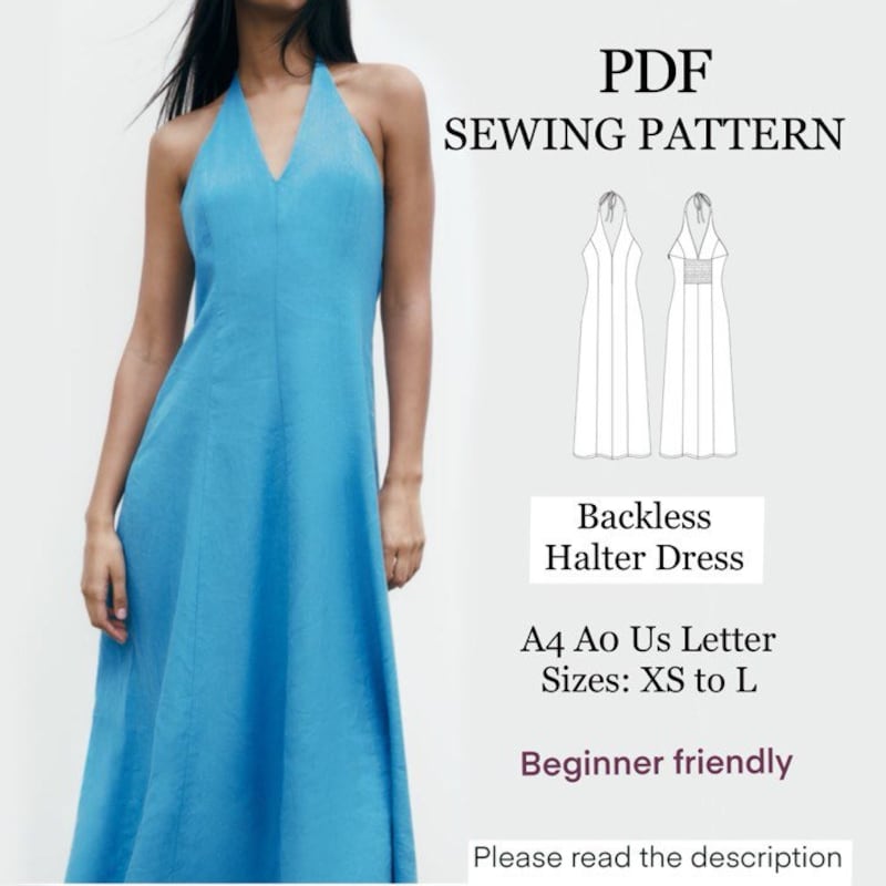 Backless Dress Pattern - Etsy
