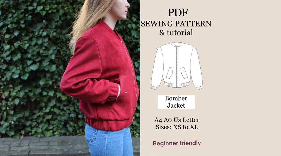 Bomber Jacket Beginner Friendly Women Pdf Sewing Pattern | XS-XL |easy ...