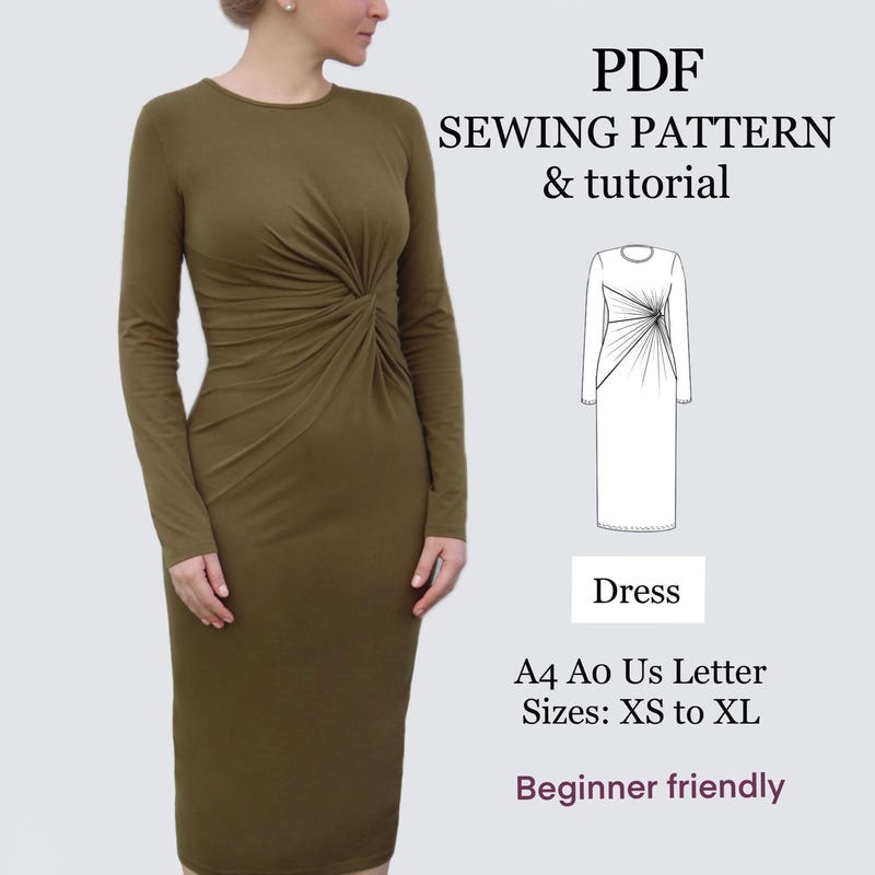 Draped Dress Pattern - Etsy