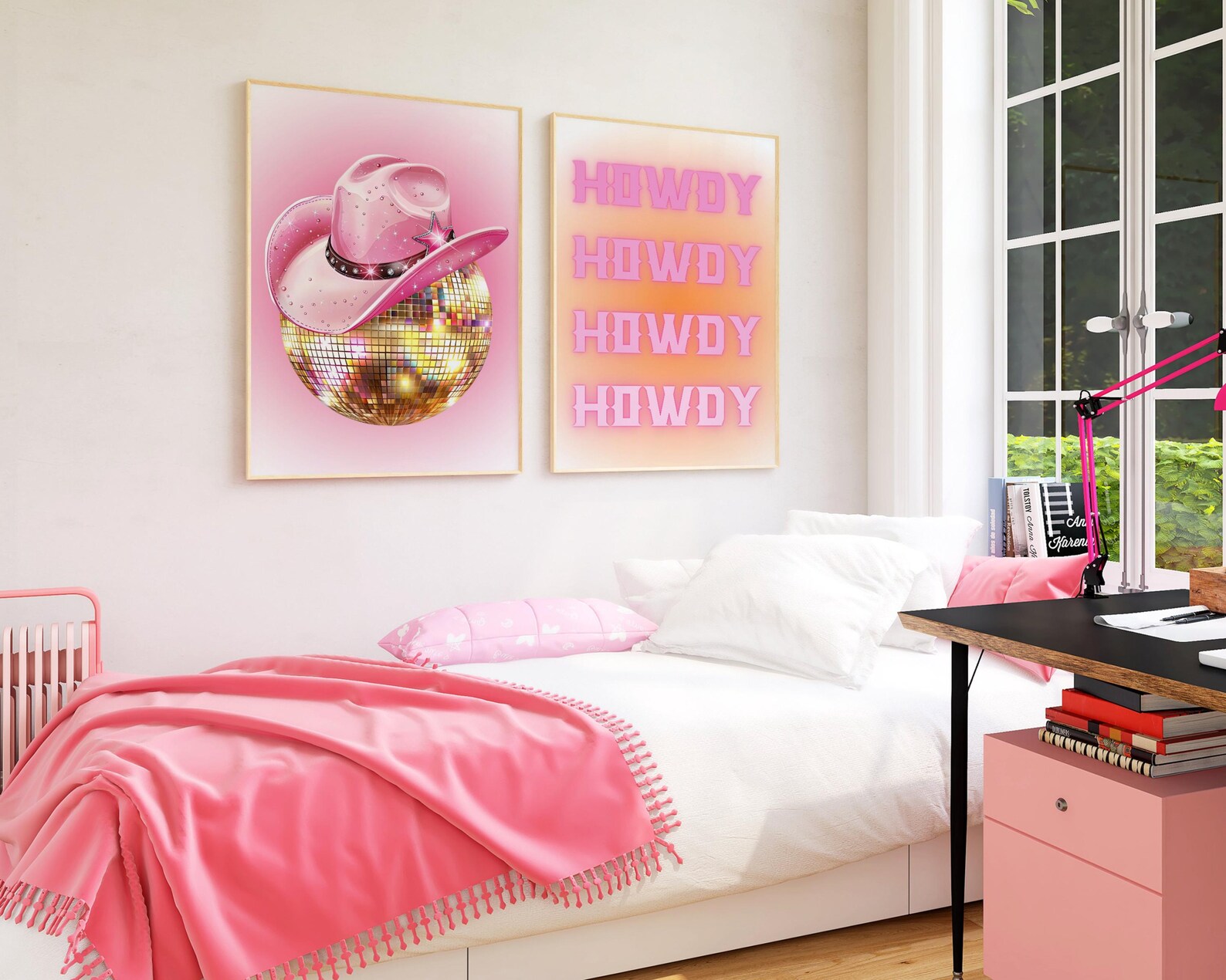 Disco Cowgirl, Rodeo Disco Cowgirl Poster, Pink Cowboy Boots, Girly ...