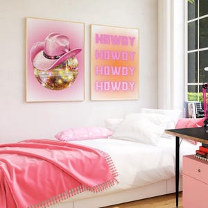 Disco Cowgirl, Rodeo Disco Cowgirl Poster, Pink Cowboy Boots, Girly ...