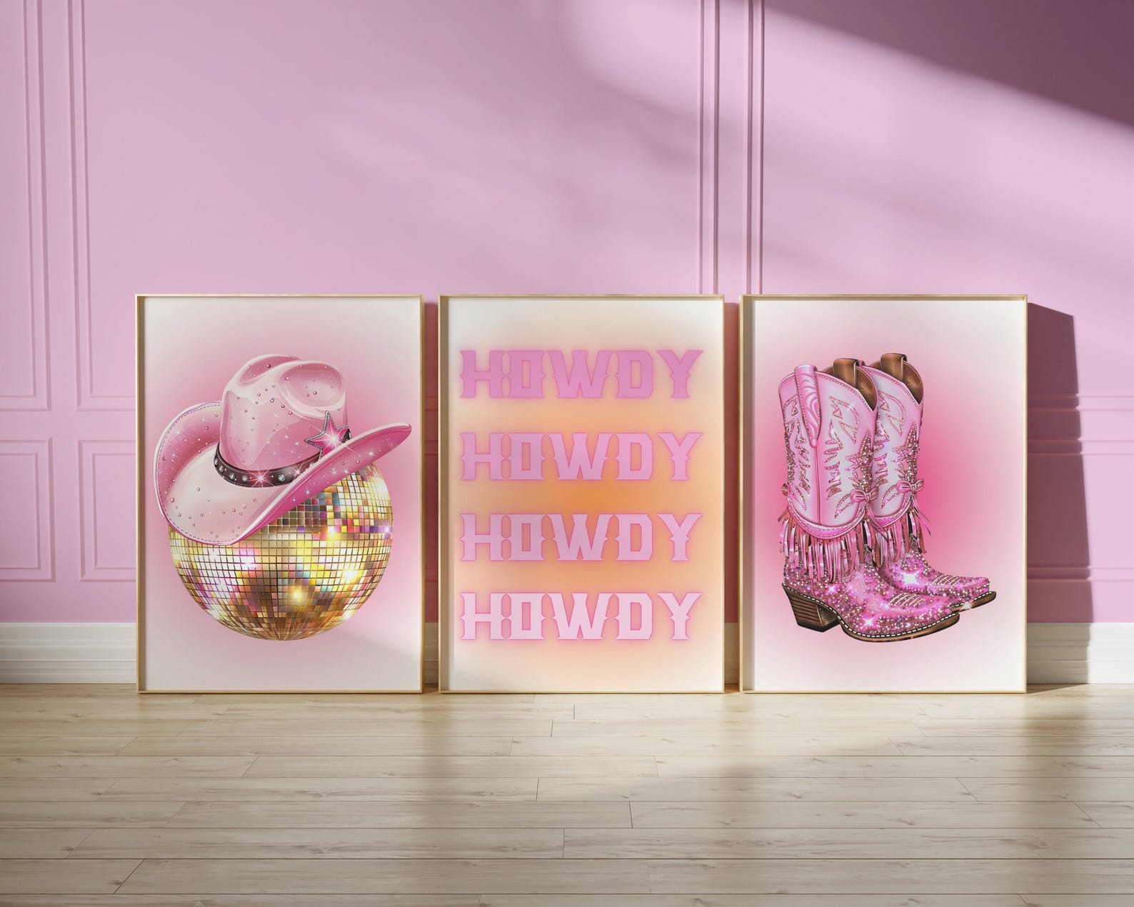 Disco Cowgirl, Rodeo Disco Cowgirl Poster, Pink Cowboy Boots, Girly ...
