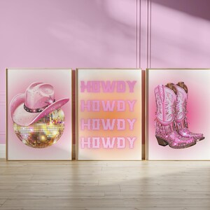 Disco Cowgirl, Rodeo Disco Cowgirl Poster, Pink Cowboy Boots, Girly ...