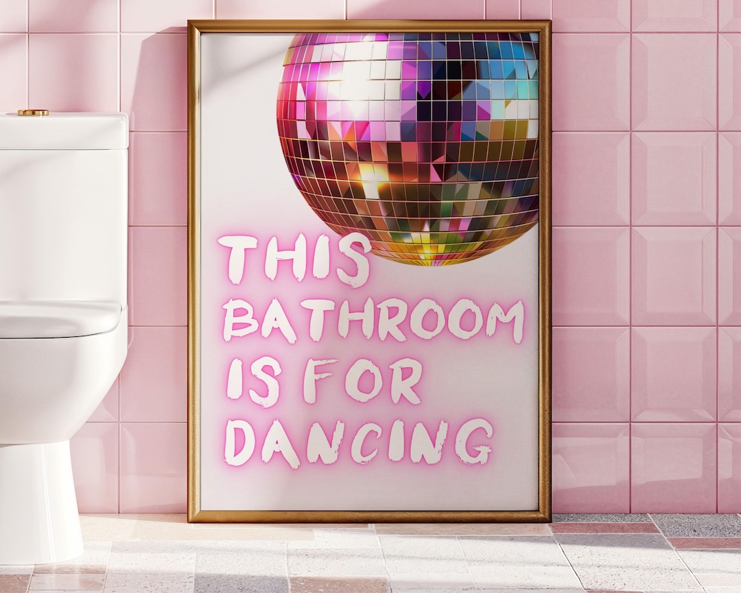 Cute Light Pink Disco Ball Dopamine Wall Decor, Funny Humour Guest ...