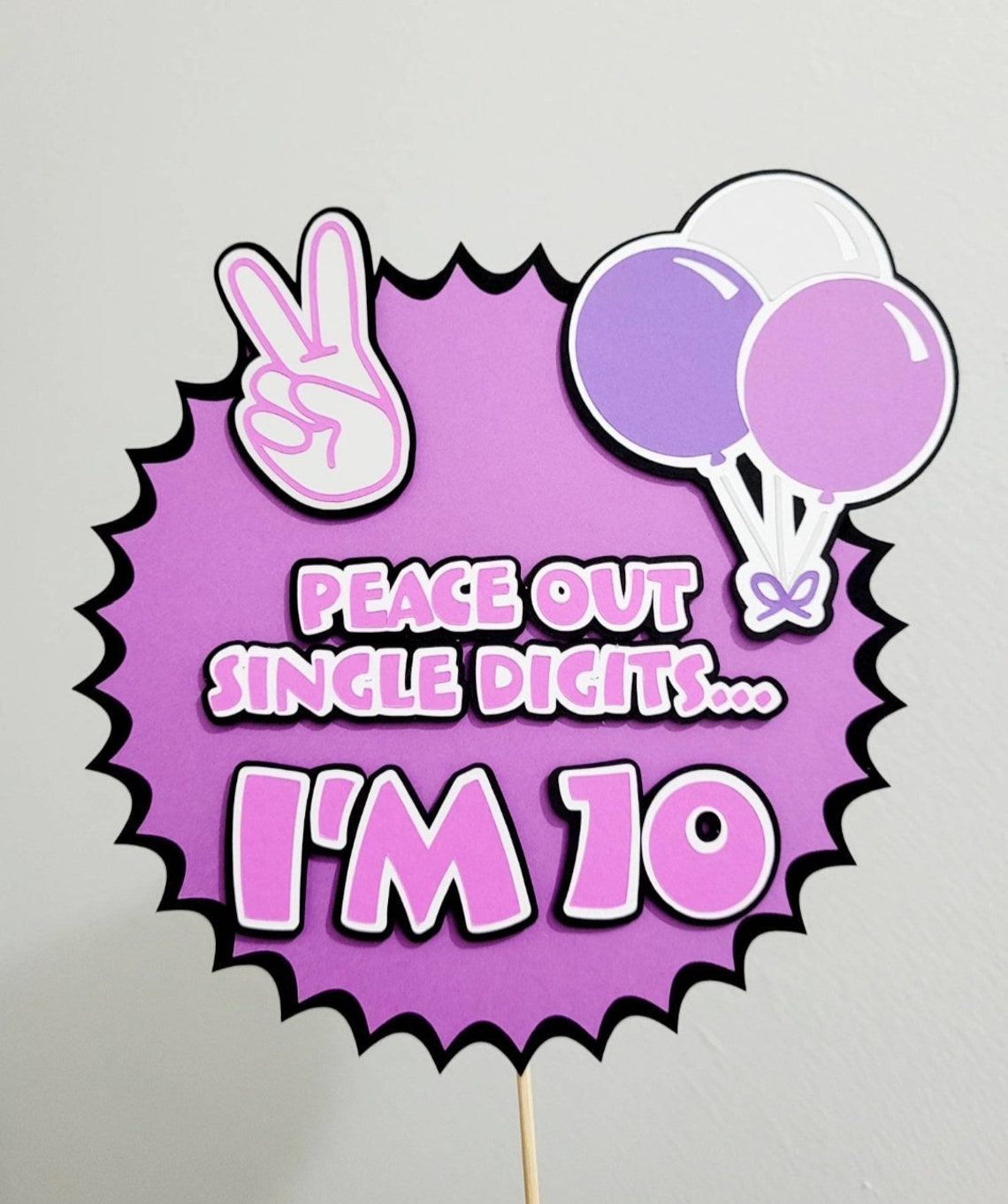 Double Digits Cake Topper Milestone Birthday Cake Topper Boy or Girl ...
