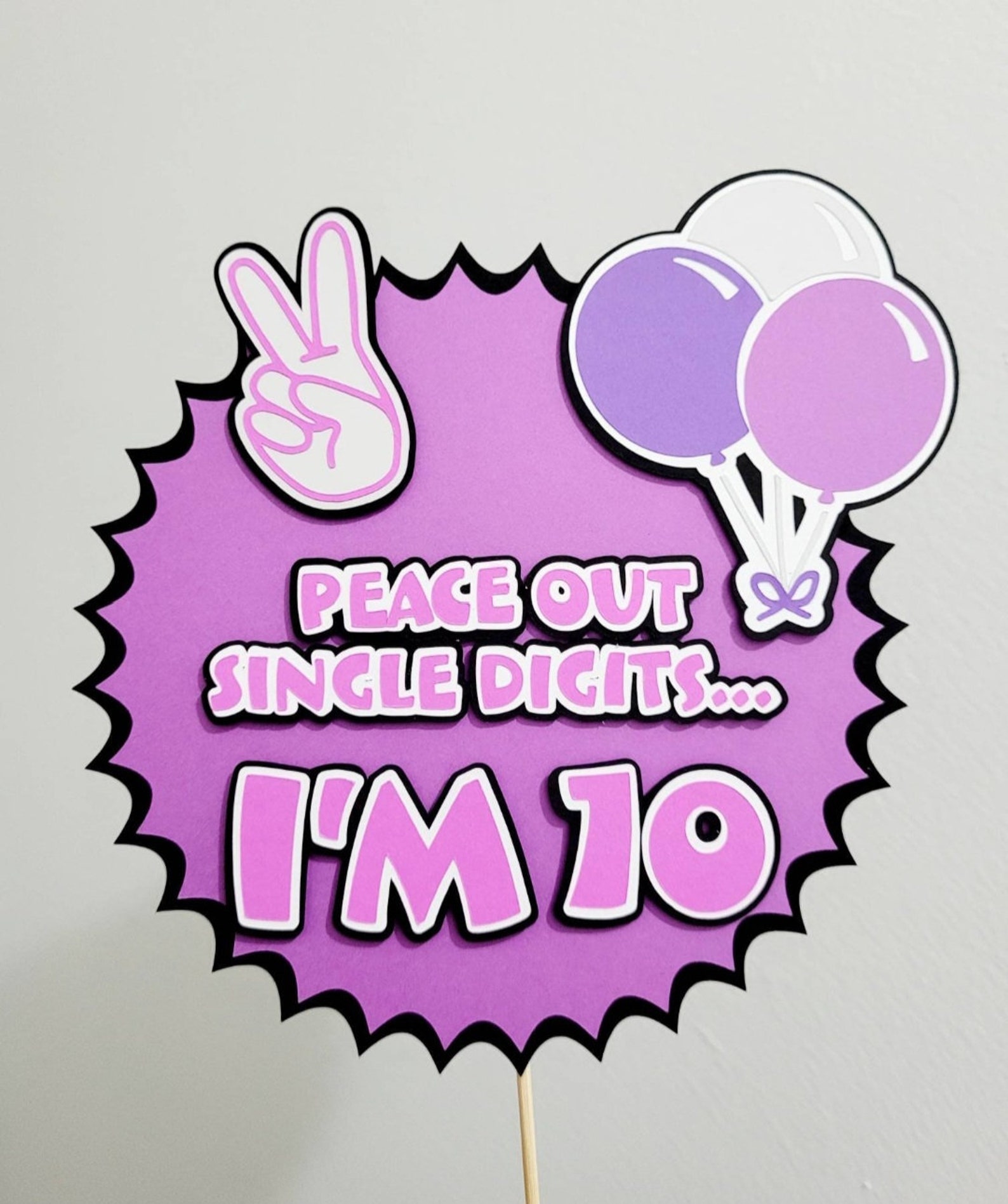Double Digits Cake Topper Milestone Birthday Cake Topper Boy or Girl ...